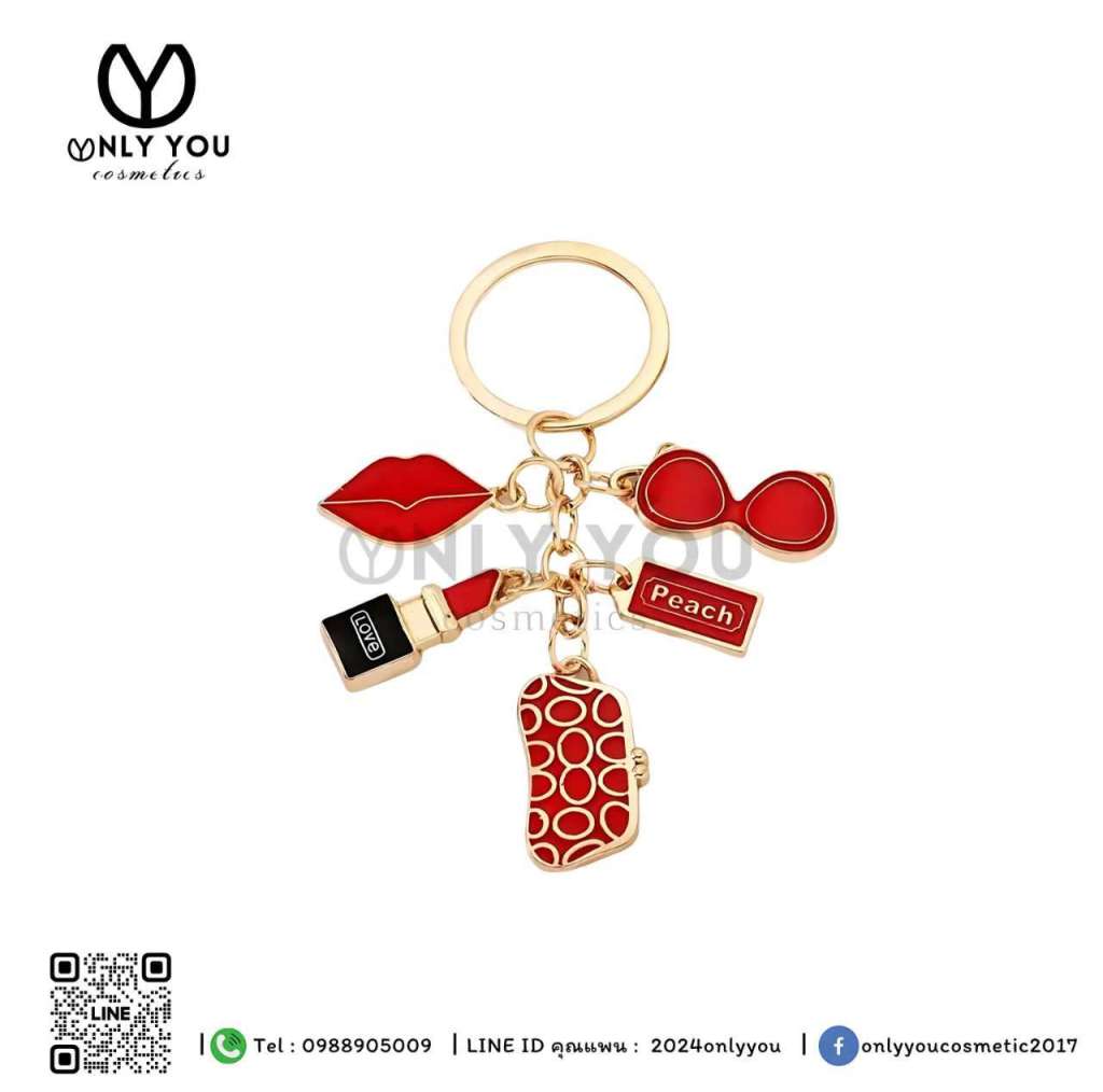 พวงกุญแจลิป จี้อะคริลิค แพคเกจลิปสติก Lipstick Keychain