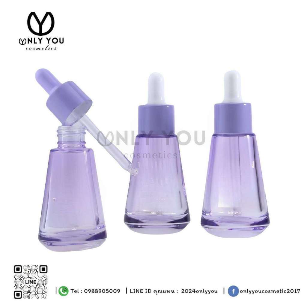 ขวดเซรั่ม ขวดแก้ว 30มล สามเหลี่ยม ขวดแก้ว บรรจุภัณฑ์เครื่องสำอาง Glass ...